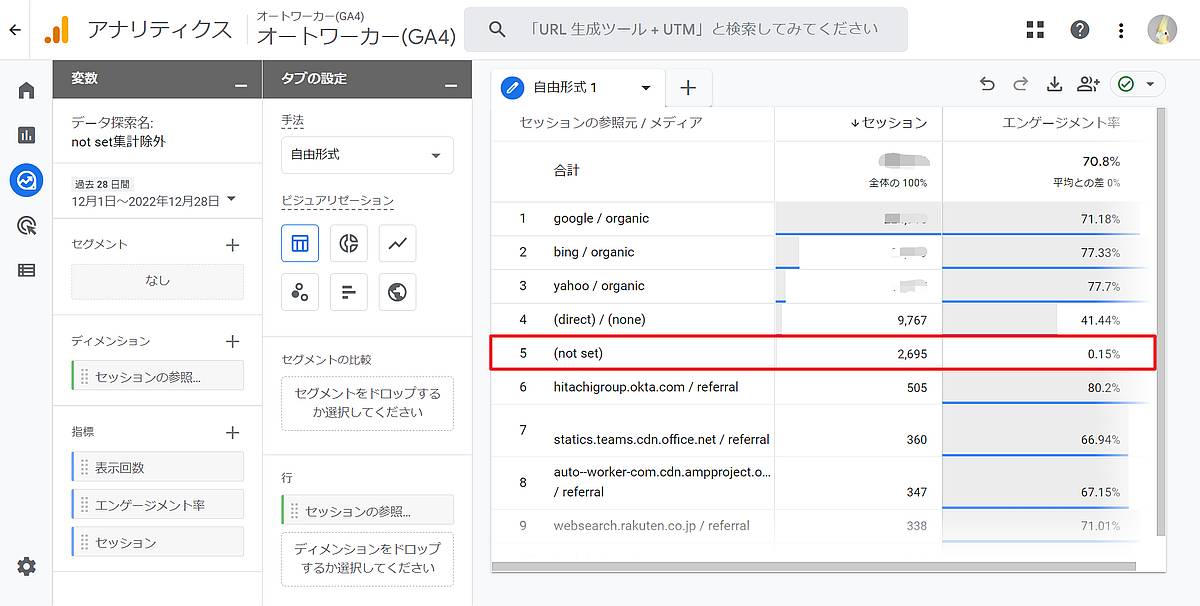GA4の探索レポートでディメンションの(not set)を除外・非表示するフィルタ設定 | AutoWorker〜Google Apps Script(GAS)とSikuliで始める業務改善入門